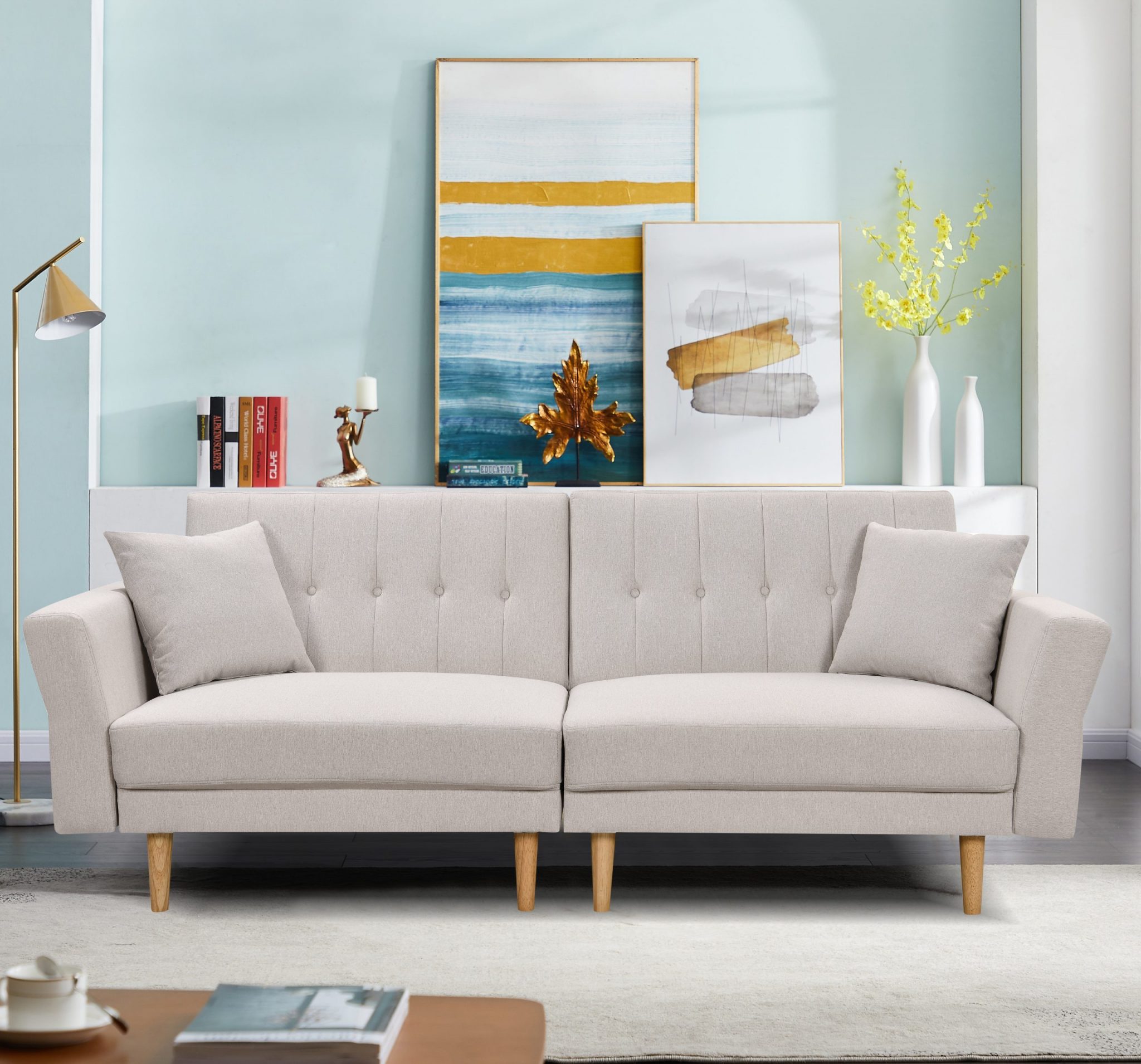 Split 3 Seater Sofa bed Convertible to Two Separate Sofas - Homemaker