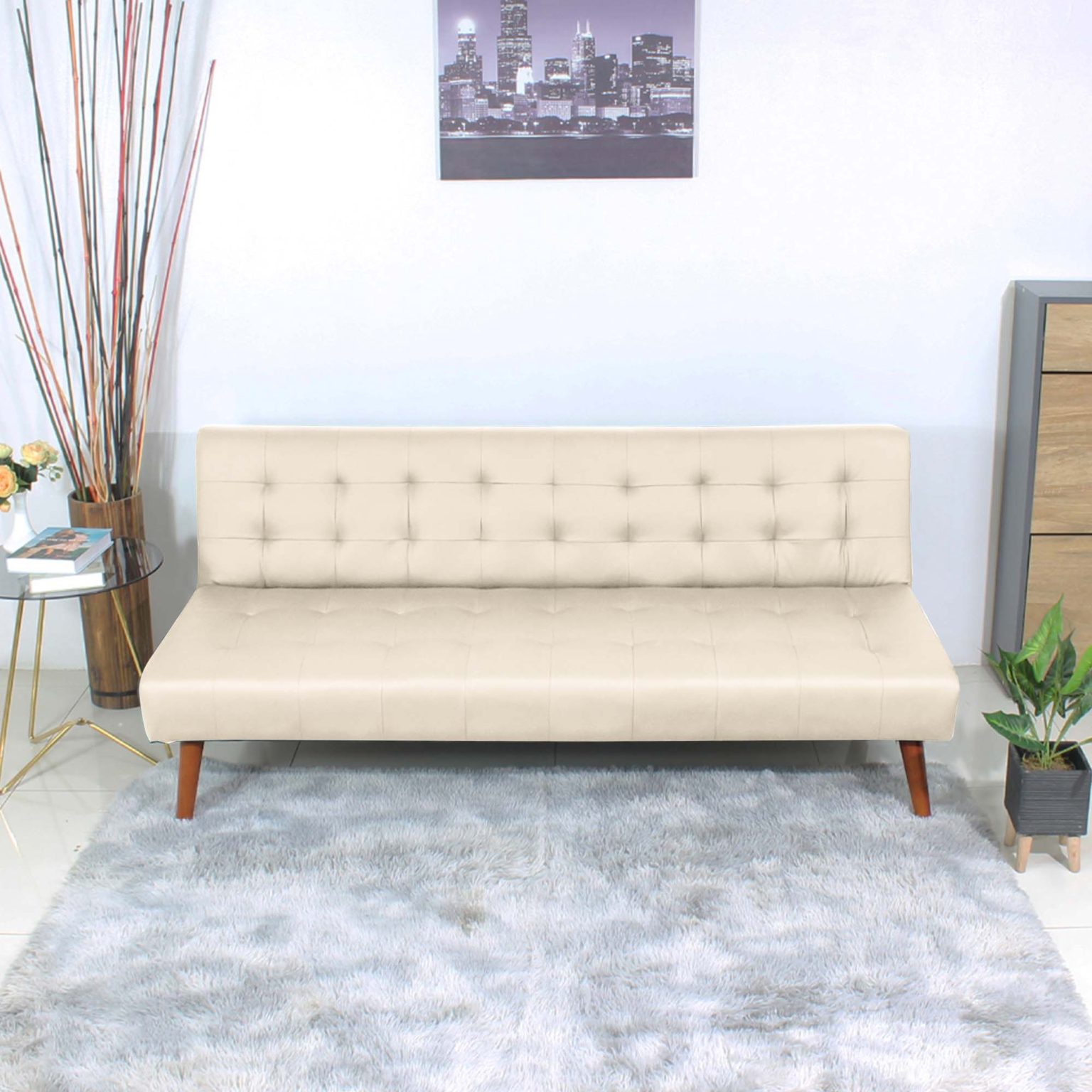 Alpha 3 Seater Synthetic Leather Sofabed - Homemaker